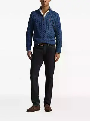 Polo Ralph Lauren Cable-knit Quarter-zip Sweater - Blue