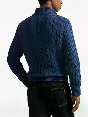Polo Ralph Lauren Cable-knit Quarter-zip Sweater - Blue