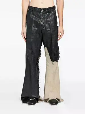Rick Owens Treated Frayed Trousers
