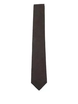 DELL'OGLIO Textured Neck Tie - Brown