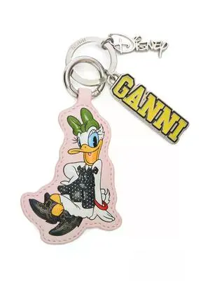 GANNI X Disney Leather Charm Keyring - Pink