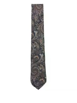 DELL'OGLIO Paisley Neck Tie - Blue