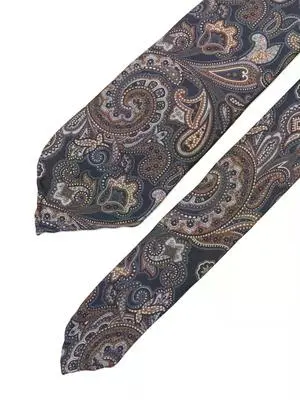 DELL'OGLIO Paisley Neck Tie - Blue