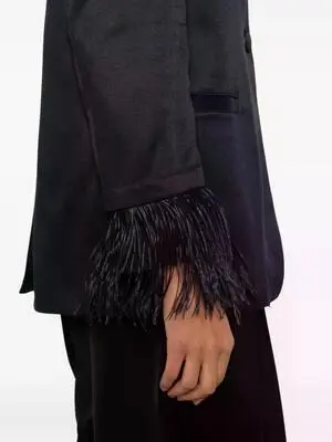Montedoro Feather-trim Blazer - Blue