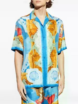 Versace Printed Silk Twill Regular Shirt
