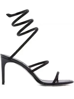 Rene Caovilla 80mm Cleo Strass-spiral Heeled Sandals - Black