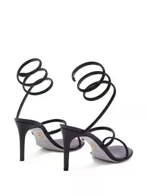 Rene Caovilla 80mm Cleo Strass-spiral Heeled Sandals - Black