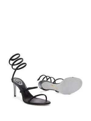 Rene Caovilla 80mm Cleo Strass-spiral Heeled Sandals - Black