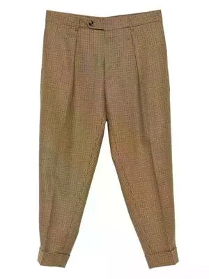 BERWICH Chiaia Pleated Houndstooth Trousers
