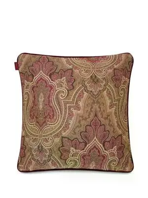Etro Paisley-jacquard Cushion - Brown