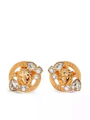 Versace Medusa Head Embellished Stud Earrings - Gold