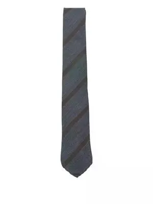 DELL'OGLIO Striped Neck Tie - Grey