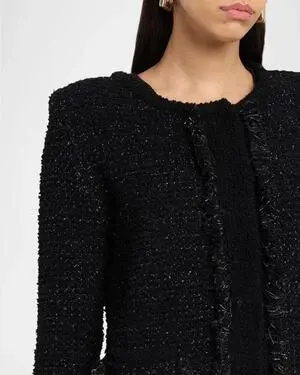 Chiara Boni La Petite Robe Borant Shimmer Knit Cardigan - Black