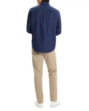 Theory Weekend Short Sleeve Shirt In Spun Flannel - Navy Multi