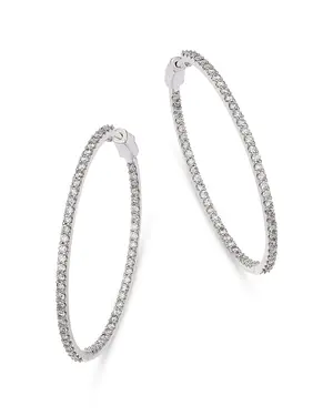 Bloomingdale'S Diamond Inside-out Hoop Earrings, 3.0 Tcw - White Gold