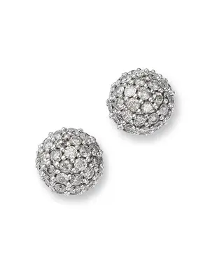 Bloomingdale'S Diamond Cluster Stud Earrings - White Gold