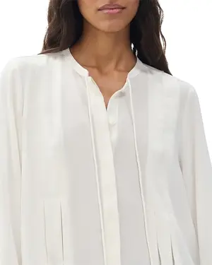 Rag & Bone Arden Pleated Blouse - Ivory