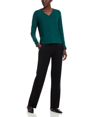 Eileen Fisher Fine Stretch Jersey Knit V-neck Top