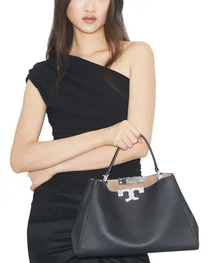 Tory Burch Eleanor Leather Satchel - Black