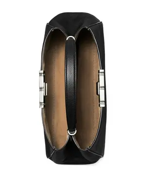 Tory Burch Eleanor Leather Satchel - Black