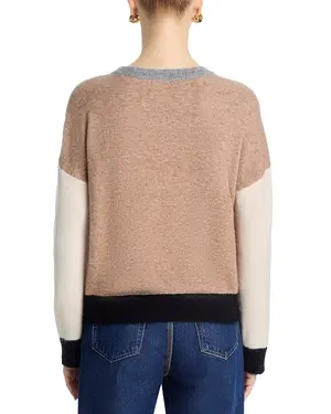 Aqua Colorblock Crewneck Sweatshirt - Black Multi