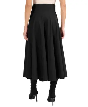 Santorelli Aster Full Midi Skirt With Leather Lacing