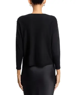 SIONI Illusion Lace Dolman Sleeve Sweater