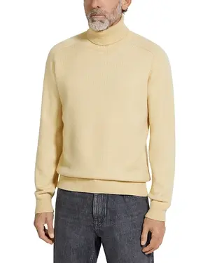 Zegna Cashmere Turtleneck Sweater - Pastel Yellow Multimélange