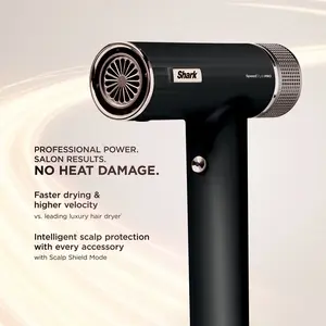 SHARK Speedstyle Pro Hair Dryer, Curly & Coily - Black
