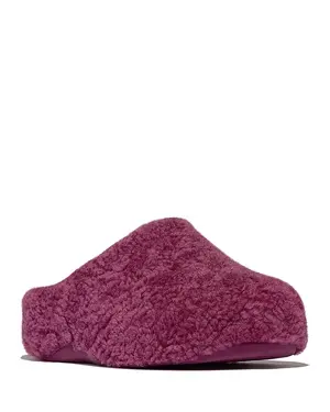 Fitflop Shuv Shearling Clogs - Ruby