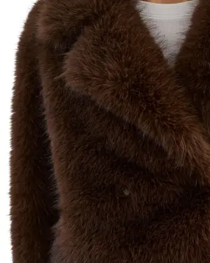 LAMARQUE Faux Fur Animal Print Jacket