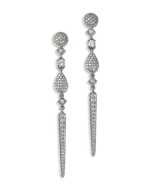 Bloomingdale'S Diamond Pave Linear Drop Earrings 1.4 Tcw - White Gold