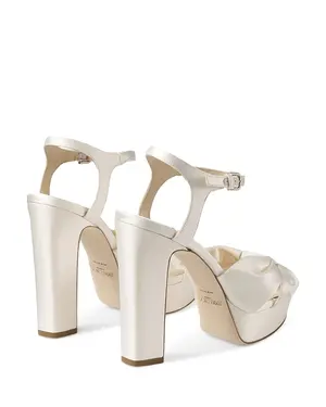 JIMMY CHOO Heloise 120 Platform Sandals - Ivory