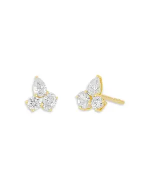 Ef Collection Diamond Stud Earrings - Gold