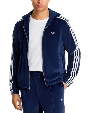 ADIDAS X WALES BONNER Velour Hooded Track Jacket - Collegiate Navy