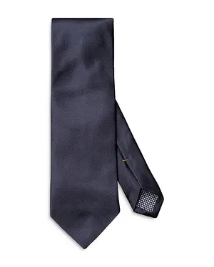 Eton Solid Silk Twill Neck Tie - Navy
