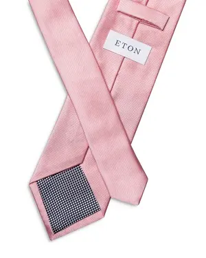 Eton Solid Silk Twill Neck Tie - Pink