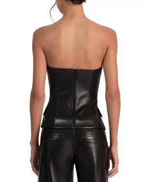 Alice + Olivia Madison Faux Leather Strapless Top
