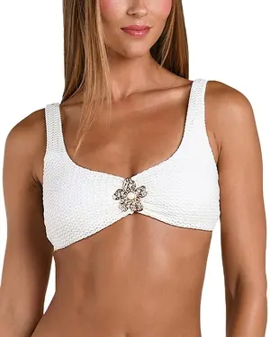 SUNSHINE 79 Flora Flair Bralette Top - White