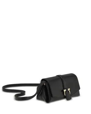 FERRAGAMO Small Leather Crossbody Bag With Silver Tone Hardware