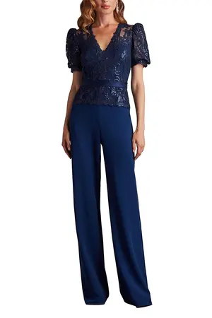 Tadashi Shoji Ziya Embellished Jumpsuit - Blue