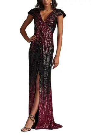 Tadashi Shoji Draped Sequin Gowns