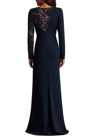 Tadashi Shoji Devika Embroidered Twist-drape Gown