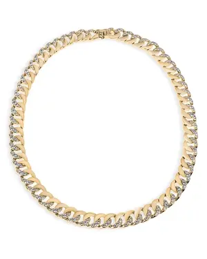 KENNETH JAY LANE Pave Chain Link Necklace - Gold