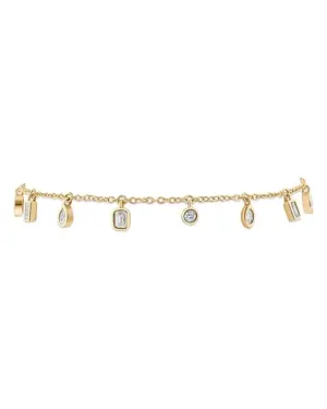 KENNETH JAY LANE Cubic Zirconia Charm Bracelet - Gold