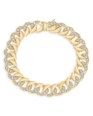 KENNETH JAY LANE Pave Chain Link Bracelet - Gold
