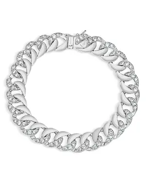 KENNETH JAY LANE Pave Chain Link Bracelet - Silver