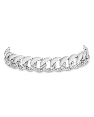 KENNETH JAY LANE Pave Chain Link Bracelet - Silver