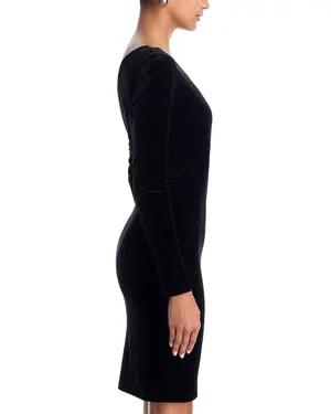 L'Agence Lynne Velvet One Shoulder Long Sleeve Dress