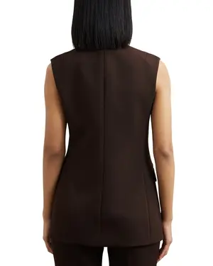 REISS Priya Waistcoat - Chocolate